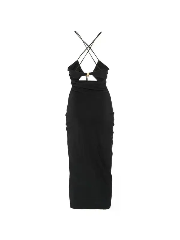 Moschino Cut-out Ruched Midi Dress - Black