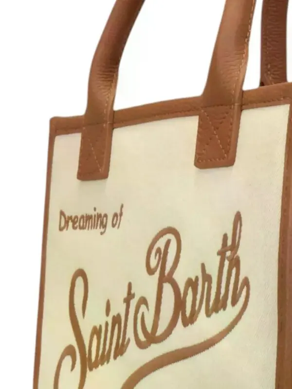 MC2 SAINT BARTH Mini Vanity Logo-embroidered Canvas Tote Bag - Neutrals