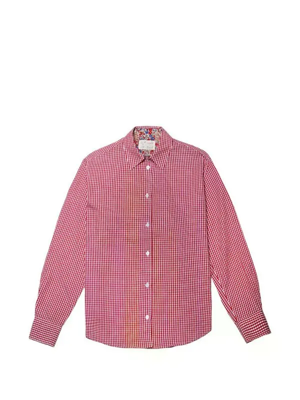 MC2 SAINT BARTH Gingham Embroidered Shirt - Red