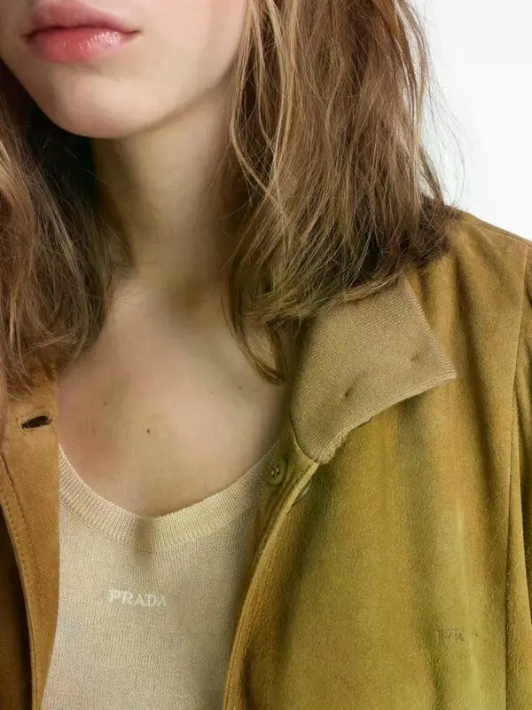 Prada Suede Blouson Jacket - Brown