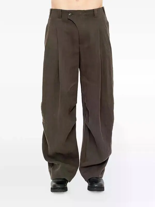 DEVOA Pleated Wide-leg Trousers
