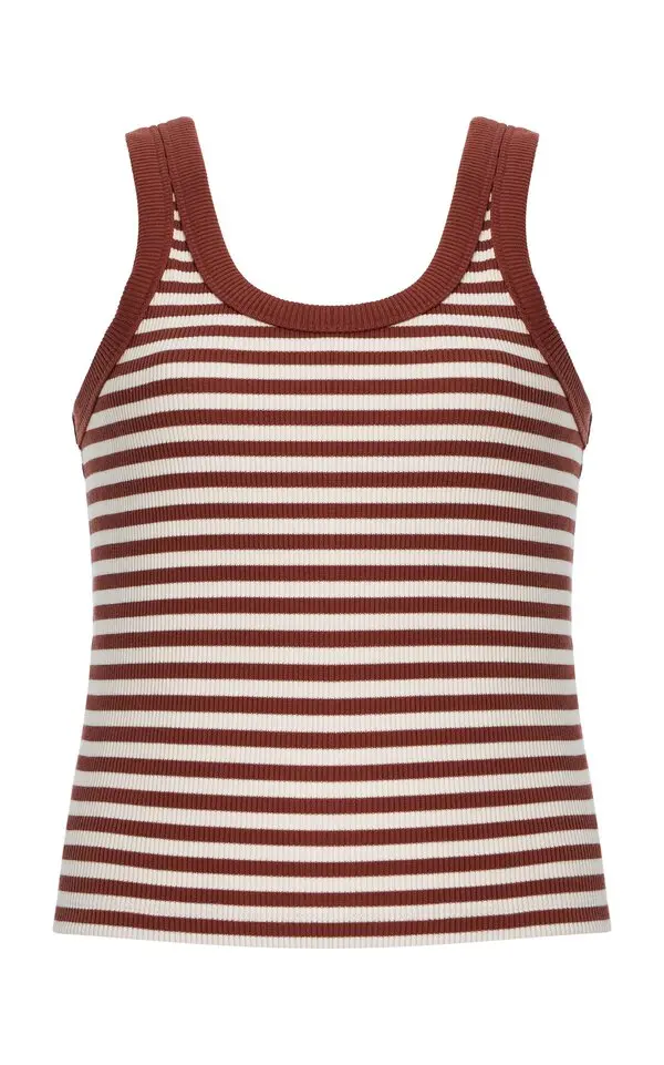 HOUSE OF DAGMAR Ribbed Organic Cotton-blend Tank Top - Stripe