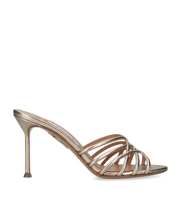 AQUAZZURA Wild Dream Metallic Mules