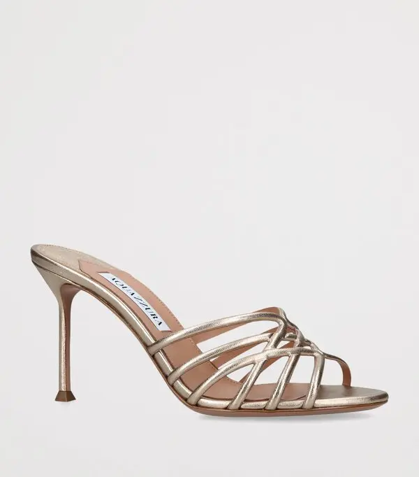 AQUAZZURA Wild Dream Metallic Mules