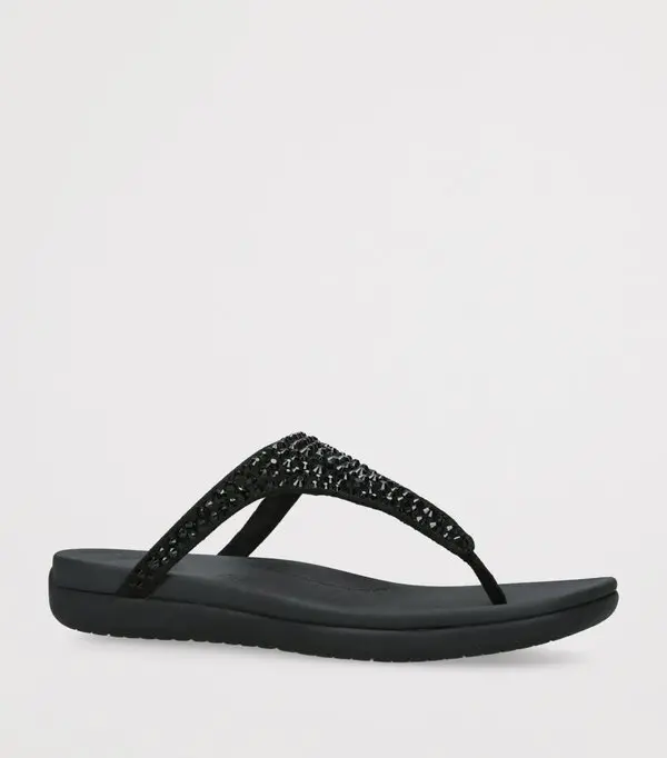 Fitflop Solay Crystal Flip Flops - Black