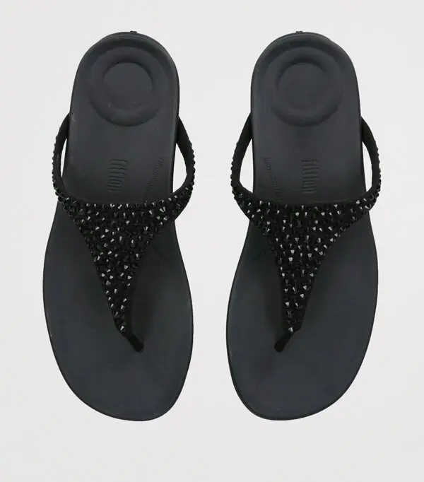Fitflop Solay Crystal Flip Flops - Black