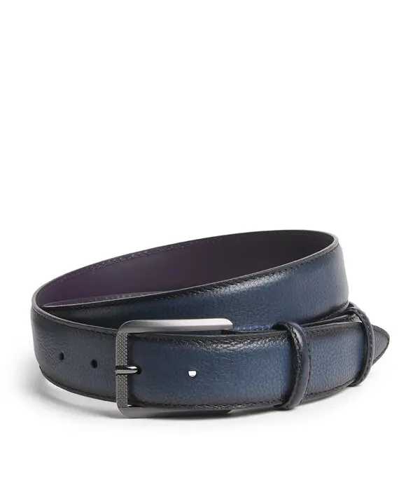 ELLIOT RHODES Grained Leather Belt - Navy