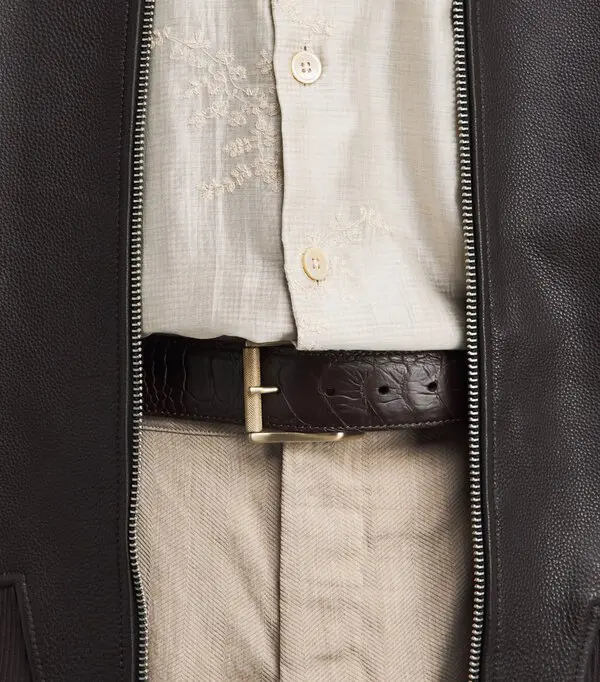 ELLIOT RHODES Ostrich Leather Belt