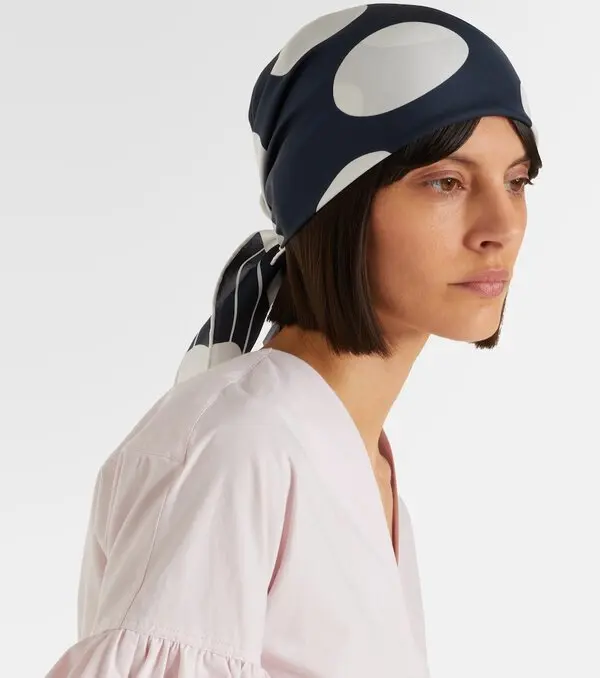 Jacquemus Coeur Printed Silk Scarf - Blue