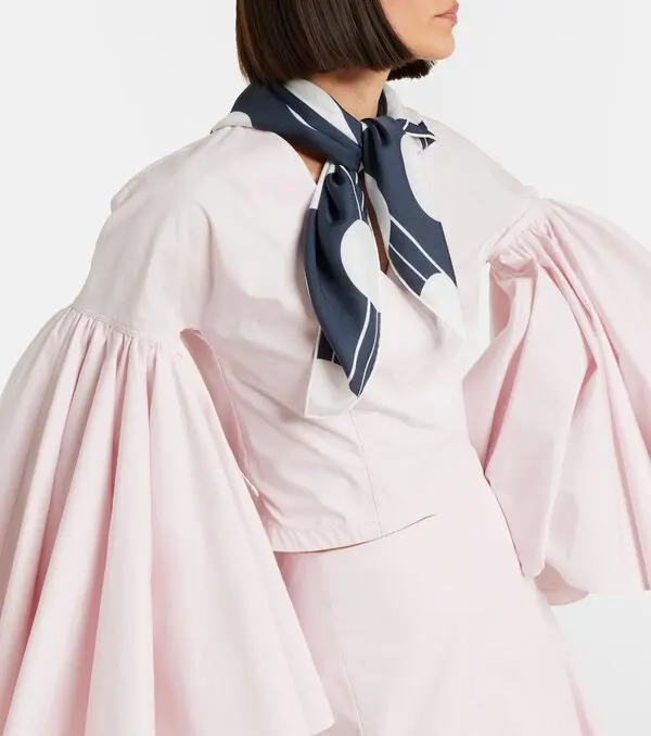 Jacquemus Coeur Printed Silk Scarf - Blue