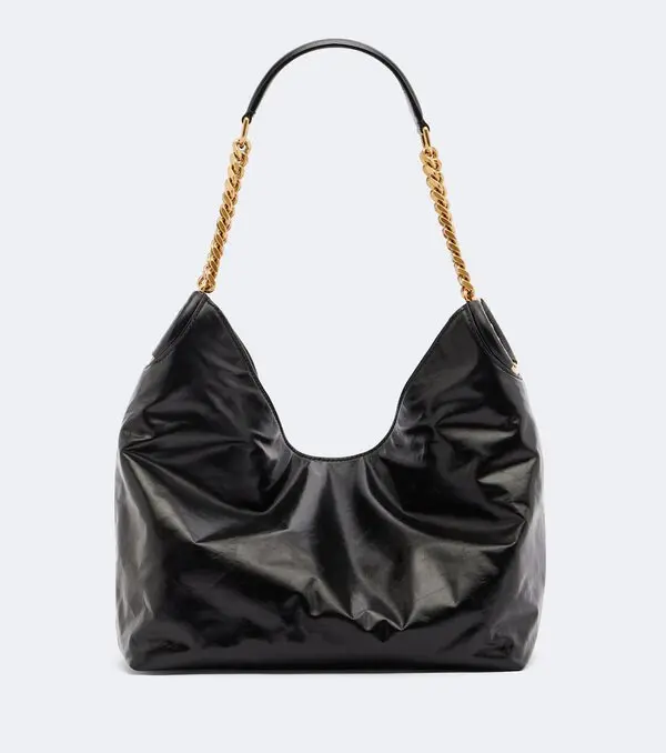 Saint Laurent Hortense Leather Shoulder Bag - Black