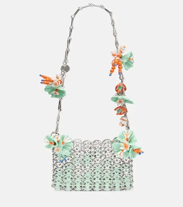 Rabanne Small Embellished Shoulder Bag - Silver