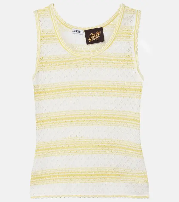 Loewe Pointelle Cotton-blend Top - Yellow