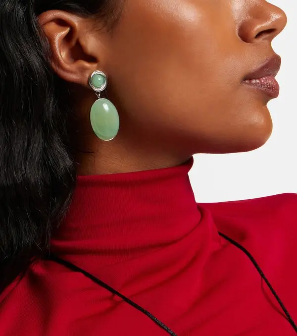 JENNIFER BEHR Ruthie Embellished Drop Earrings In Aventurine - Green