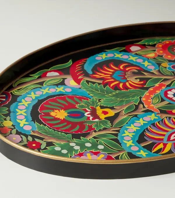 LES-OTTOMANS Ikat Iron Tray