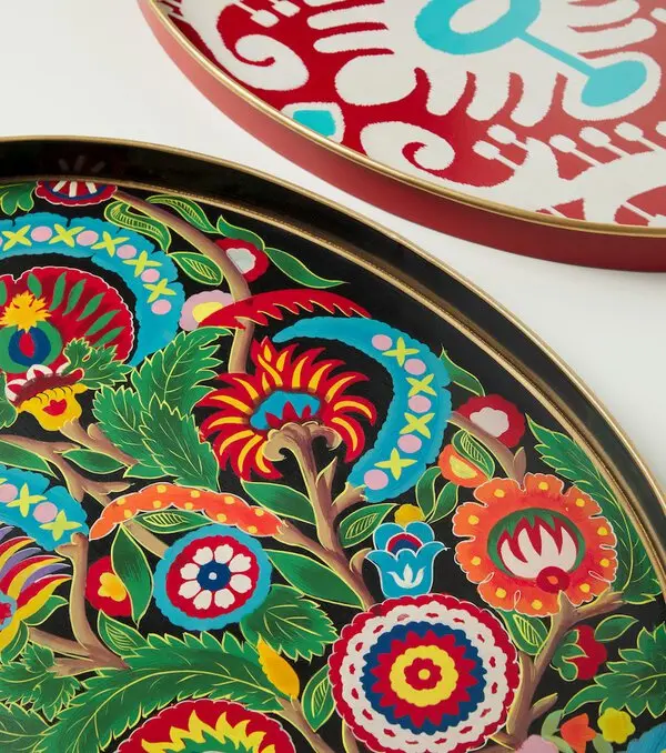 LES-OTTOMANS Ikat Iron Tray