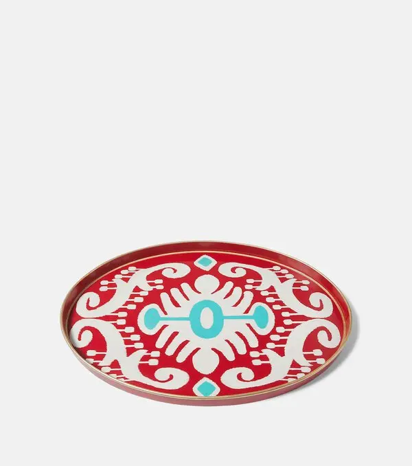 LES-OTTOMANS Ikat Iron Tray - Multicoloured