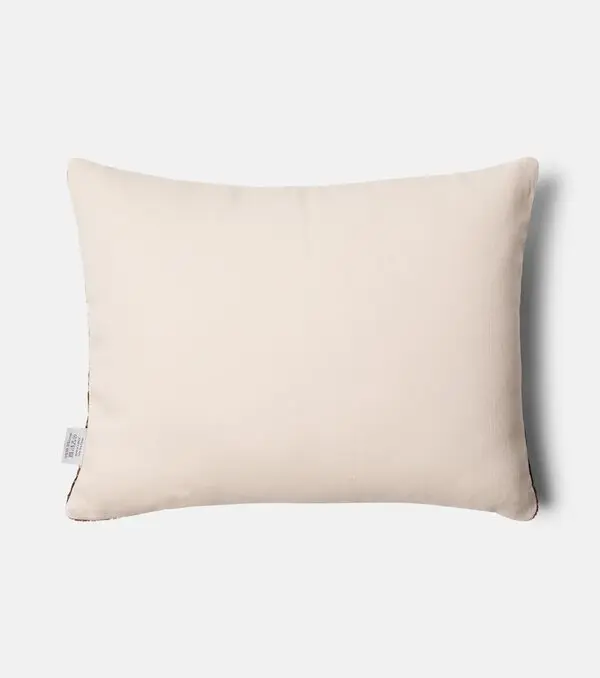 LES-OTTOMANS Silk And Cotton Velvet Cushion - Brown