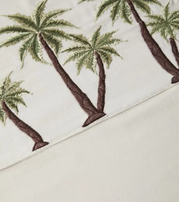 LES-OTTOMANS Embroidered Cotton Tablecloth - Multicoloured