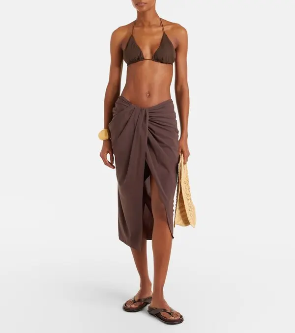 Jacquemus Pareo Draped Beach Cover-up - Brown
