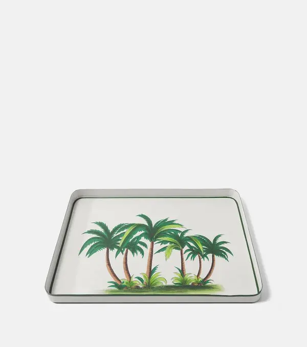LES-OTTOMANS Palma Iron Tray - Multicoloured