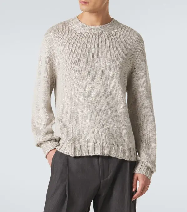 SAMAN AMEL Gio Silk Sweater - Grey