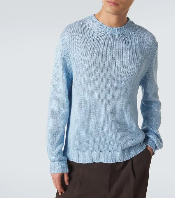 SAMAN AMEL Gio Silk Sweater - Blue