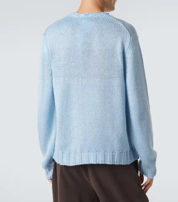SAMAN AMEL Gio Silk Sweater - Blue