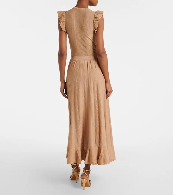 Zimmermann Aster Pointelle Lame Maxi Skirt