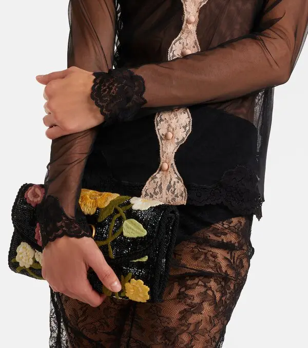 Valentino Garavani Lace-trimmed Sheer Mesh Cardigan