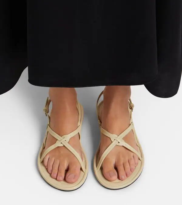 THE ROW Malick Leather Sandals - White
