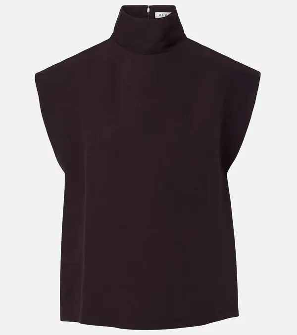 Alaïa Poplin Turtleneck Top - Brown
