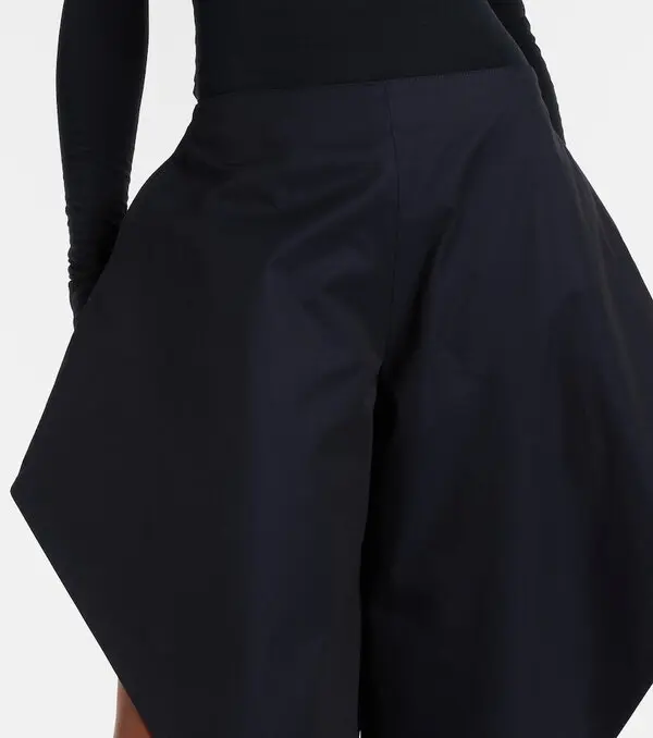 Alaïa Ruffled Cotton Gabardine Tapered Trousers