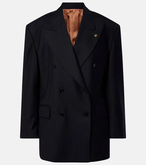 Versace Double-breasted Virgin Wool Blazer