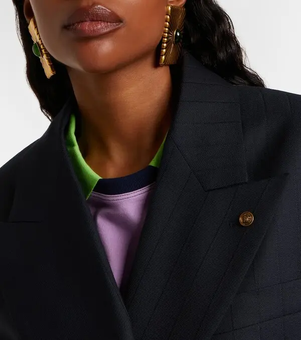 Versace Double-breasted Virgin Wool Blazer