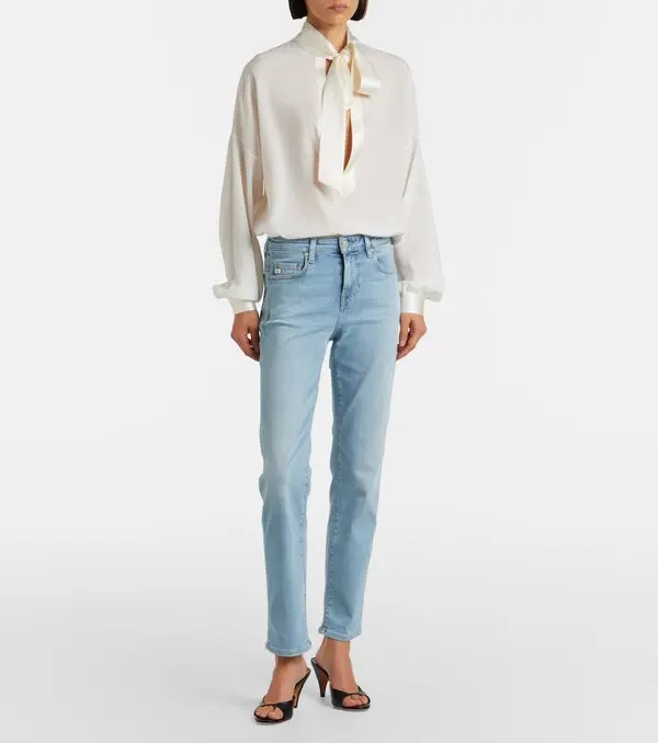 Ag Girlfriend Skinny Jeans In Light Wash