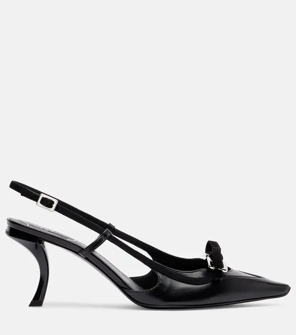 ROGER VIVIER Virgule 75 Leather Slingback Pumps