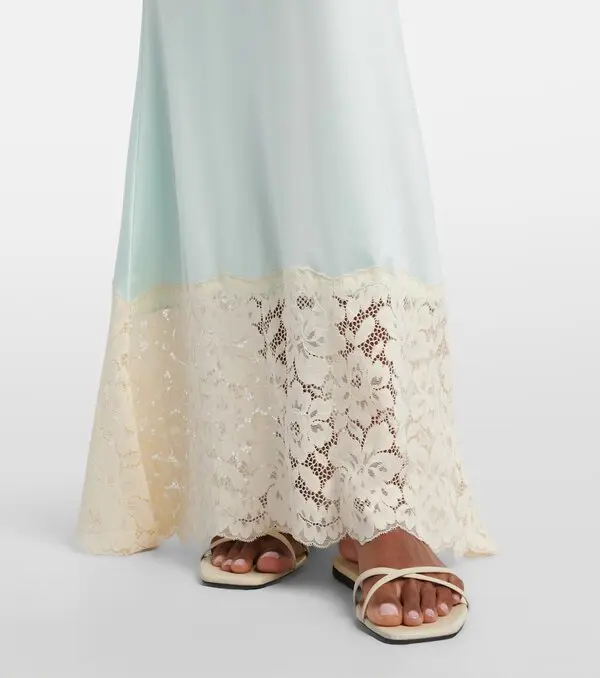 MONTCE Natalia Lace-trimmed Slip Skirt - Blue