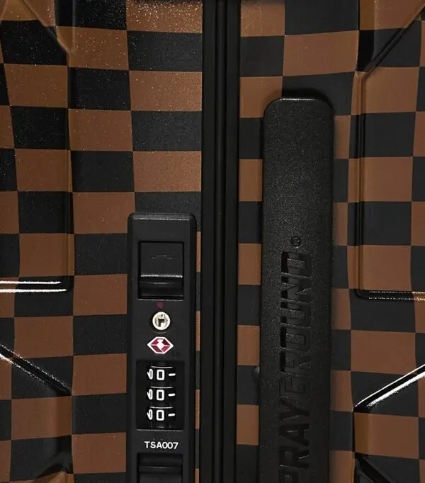 SPRAYGROUND Embossed Checkered Cabin Suitcase With Smile Detail