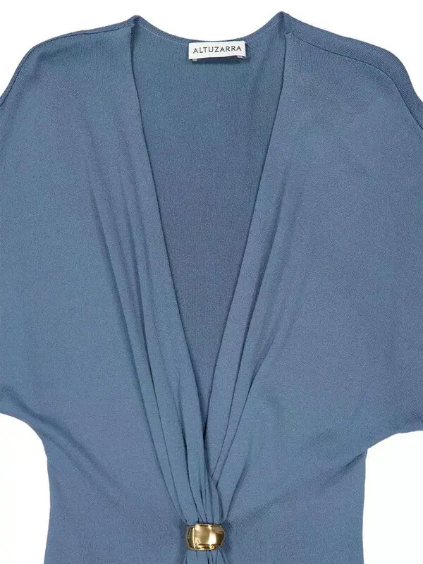 Altuzarra Rene V-neck Maxi Dress With Gathered Detailing - Blue