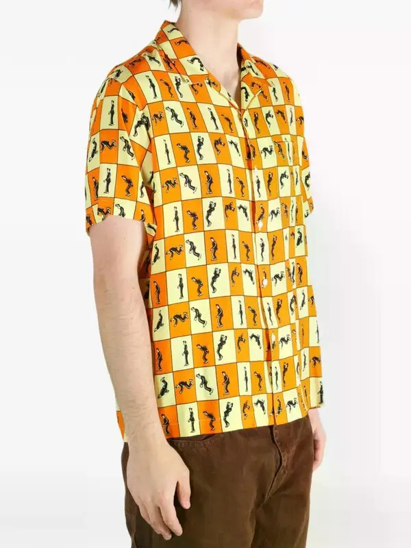 VOWELS Elvis Check-print Camp-collar Shirt