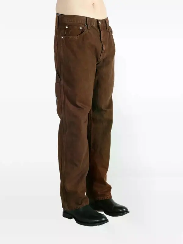 VOWELS Overdyed Painter Straight-leg Jeans - Brown