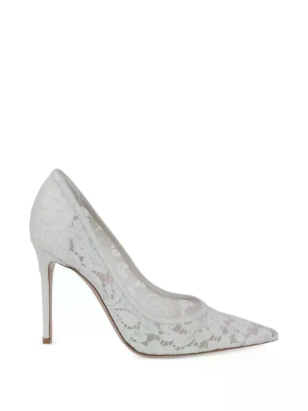 GIANVITO ROSSI Claudia Lace Pointed-toe Stiletto Pumps - White