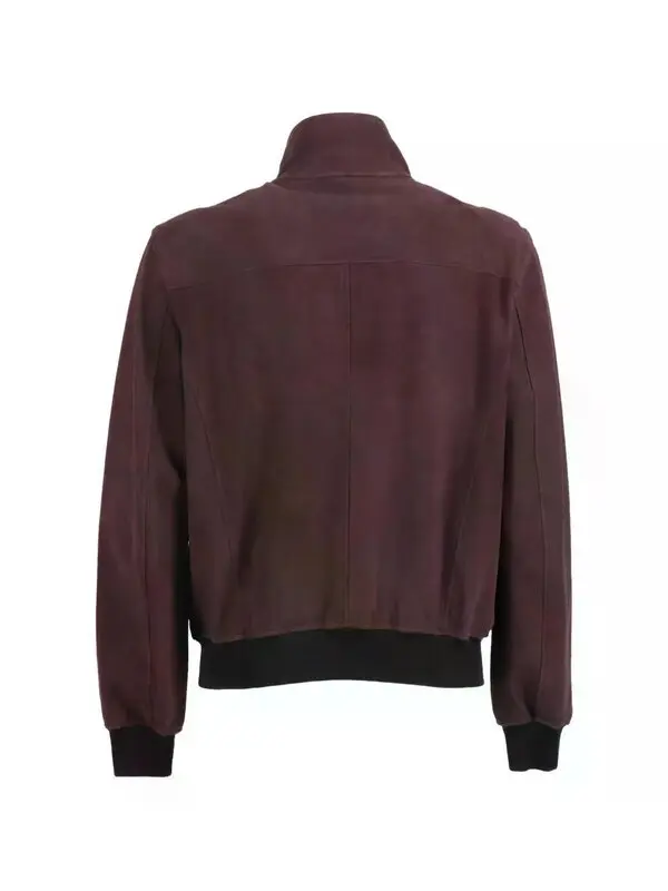 STEWART Suede Bomber Jacket - Brown
