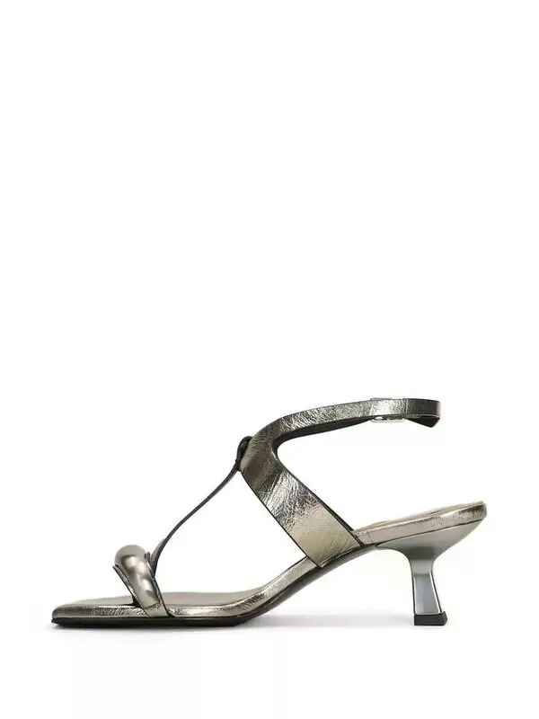 DONNARÌ Metallic Effect Pebble Detail Sandals