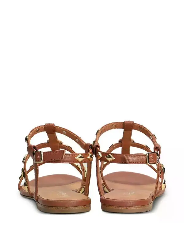 VIA ROMA 15 Stud-embellished Leather Sandals - Neutrals