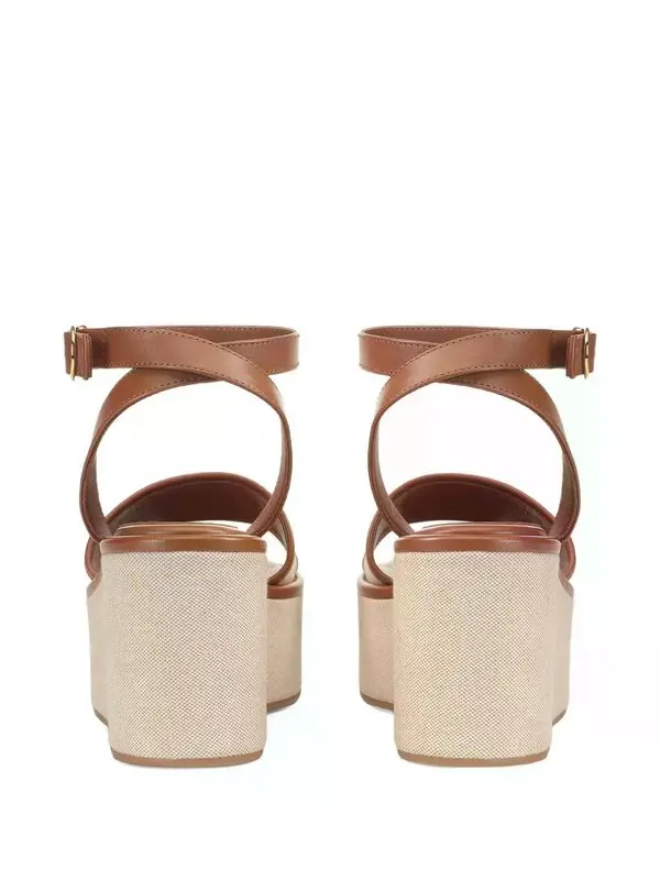 SERGIO ROSSI Surge Logo Platform Sandals - Brown