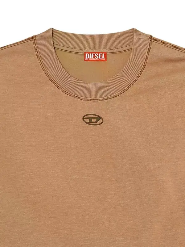 DIESEL® Cropped Sweatshirt With Logo Detail - Neutrals
