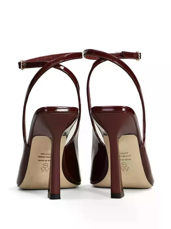 STUART WEITZMAN Patent Finish Ankle Strap Pumps
