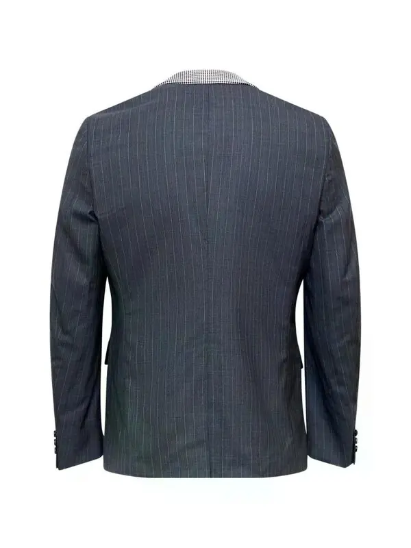 Comme Des Garçons Pinstripe Houndstooth-panel Blazer